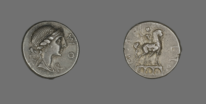 Denarius (Coin) Depicting the Goddess Roma | The Art Institute of Chicago